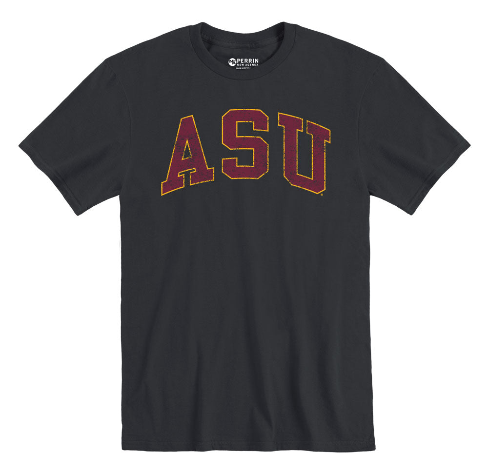 ASU Distressed ASU Arch Tee BLK – Cactus Sports